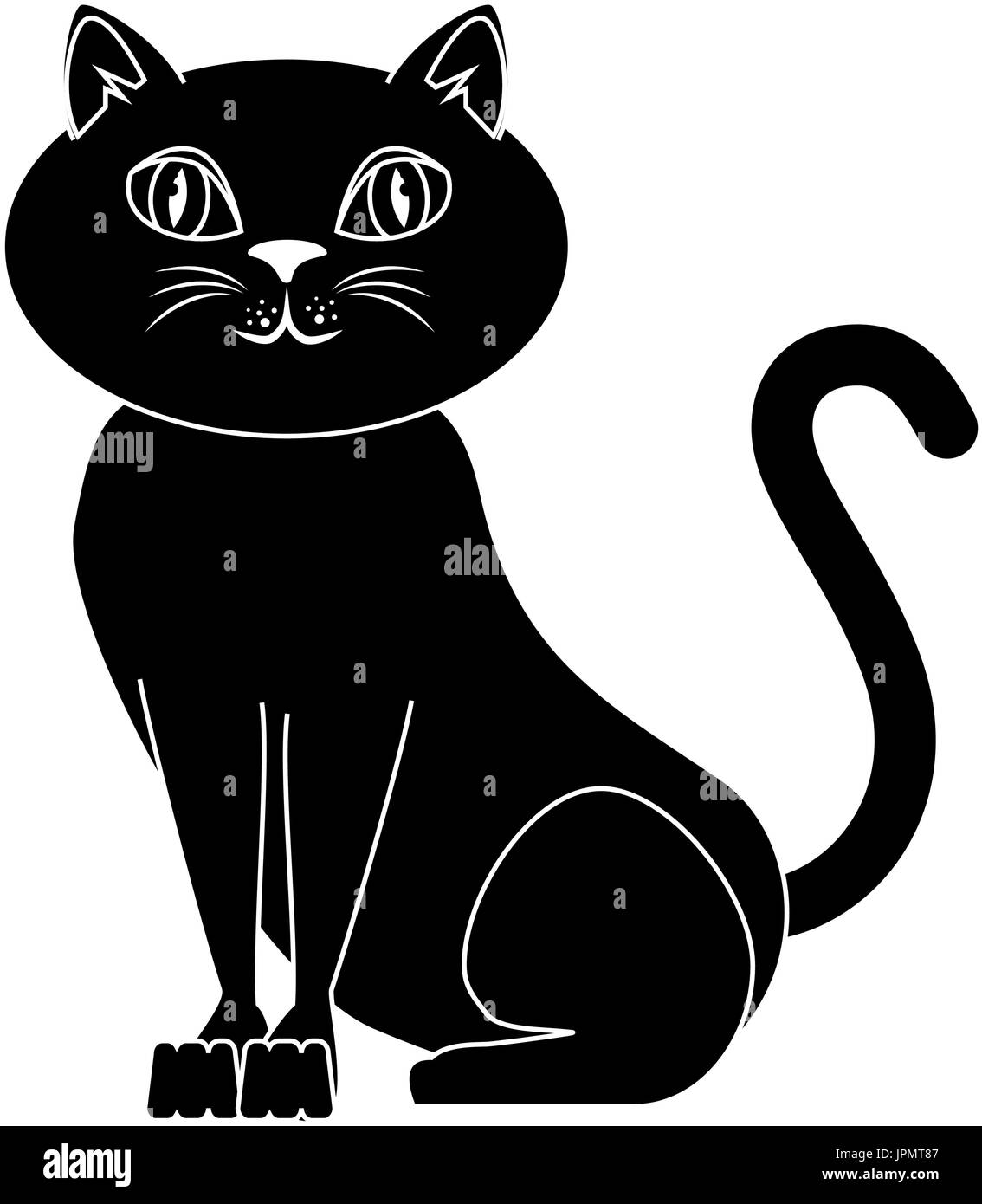 cartoon cat icon over white background graphic design vector ...