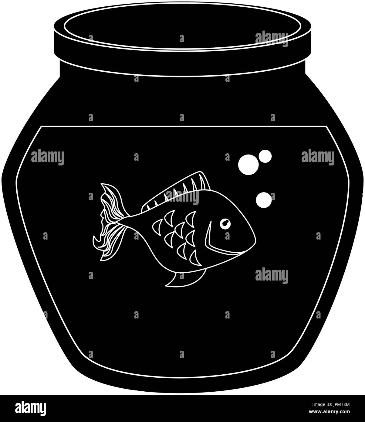 fish bowl with fish icon over white background vector illustration ...