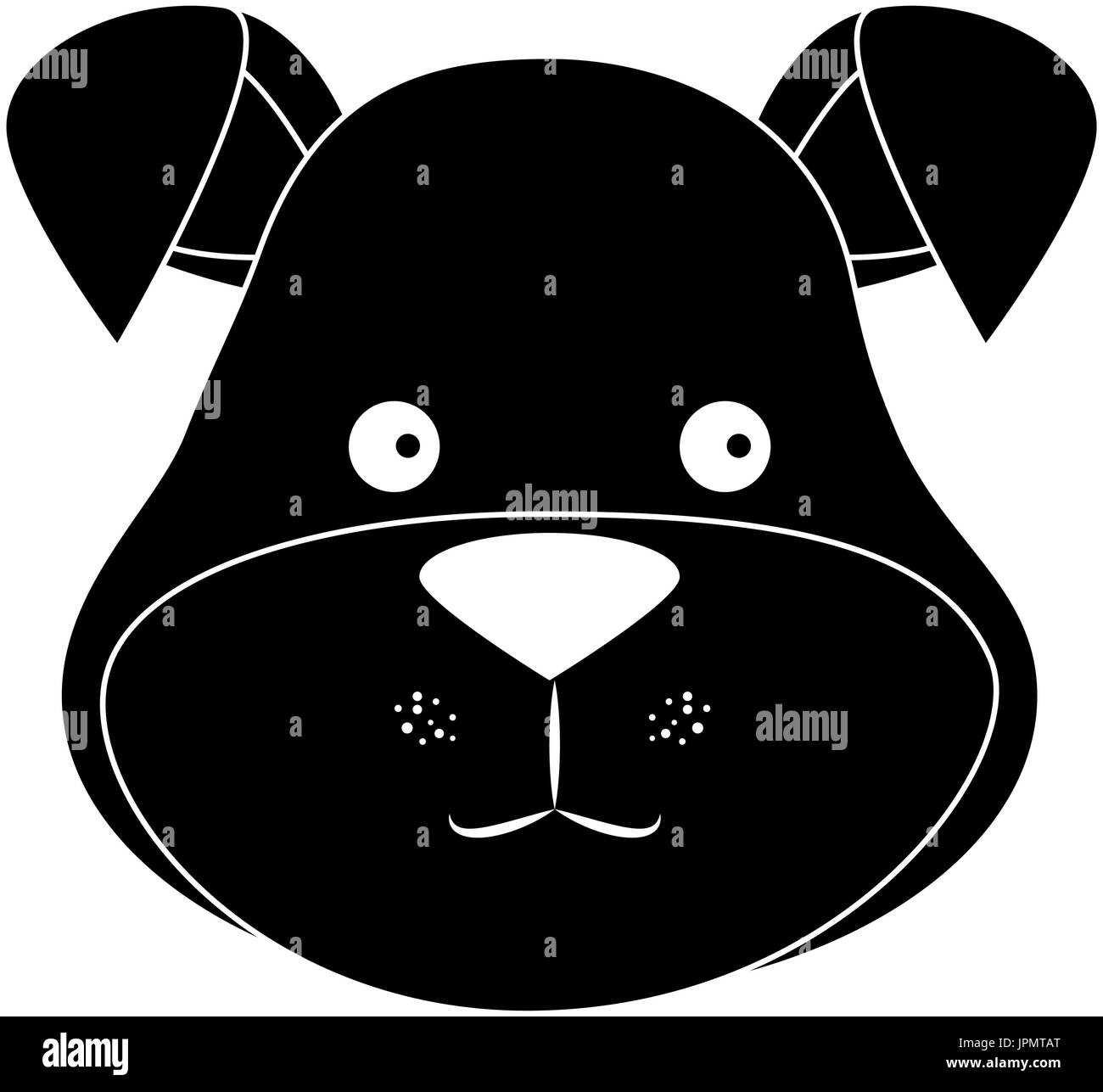 cartoon dog face icon over white background graphic design vector ...