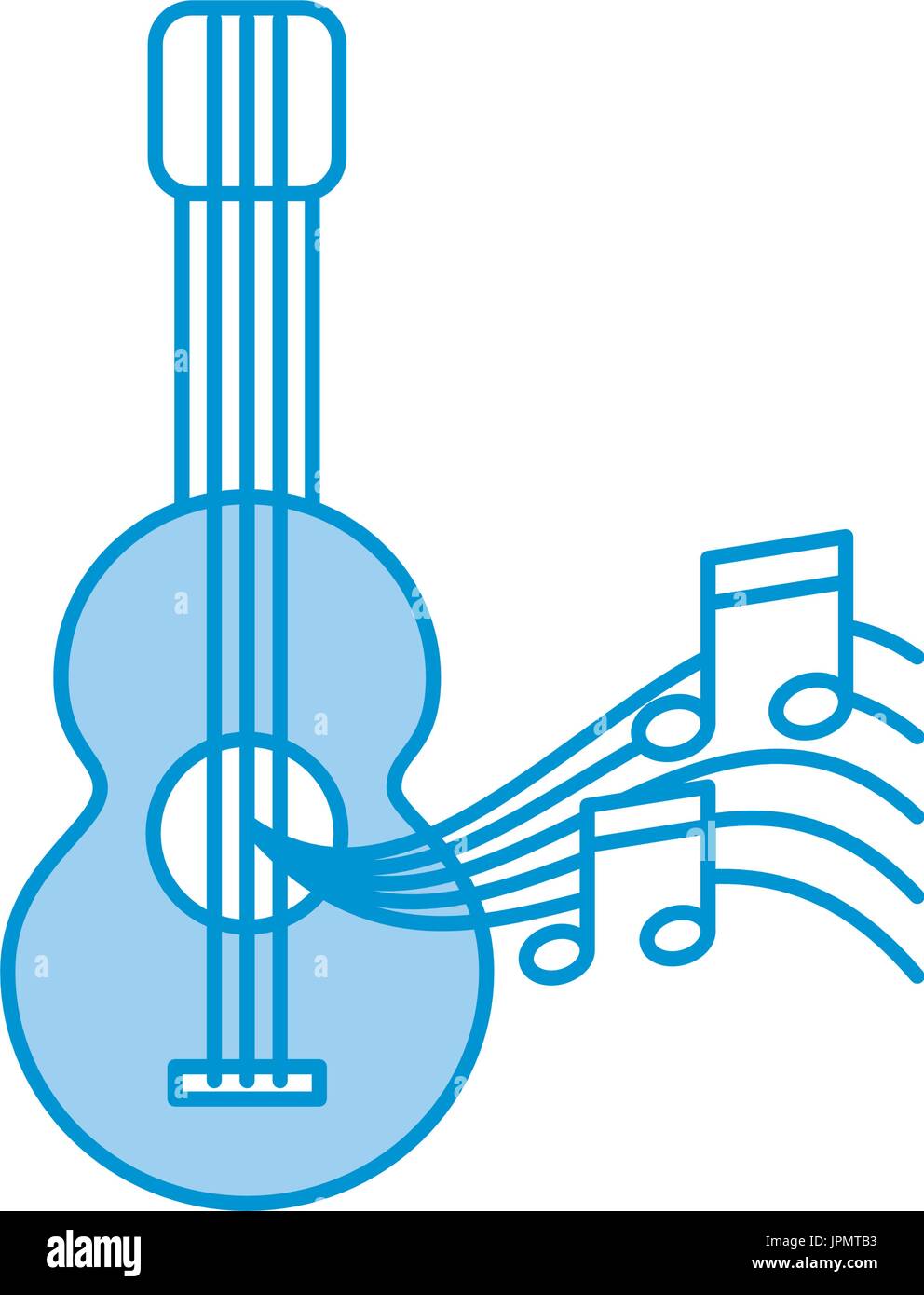 acoustic guitar with music notes Stock Vector Image & Art - Alamy