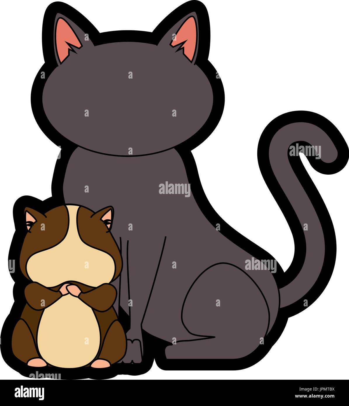 squirrel and cat icon over white background colorful design vector ...