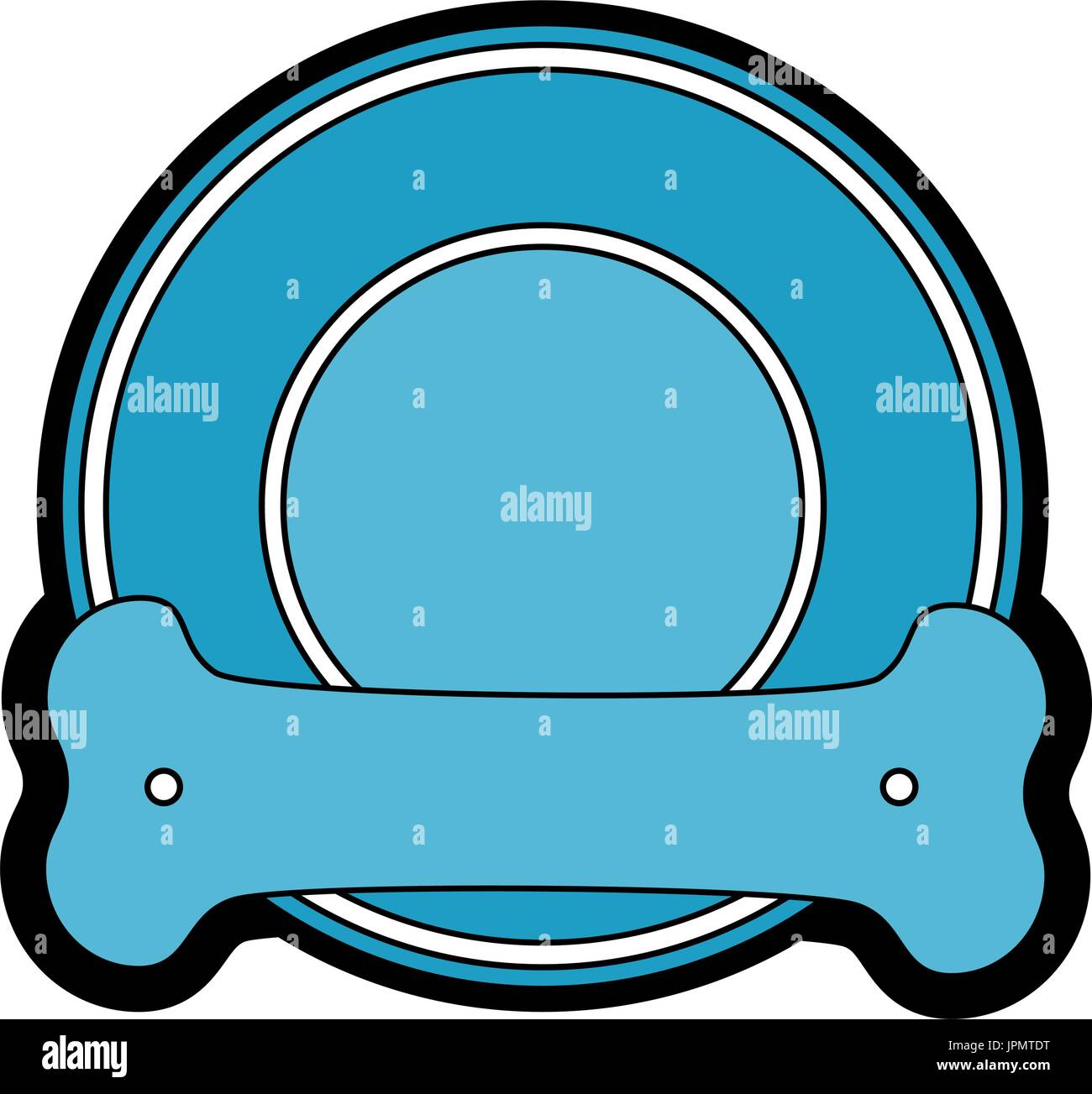 seal stamp with dog bone icon over white background vector illustration ...