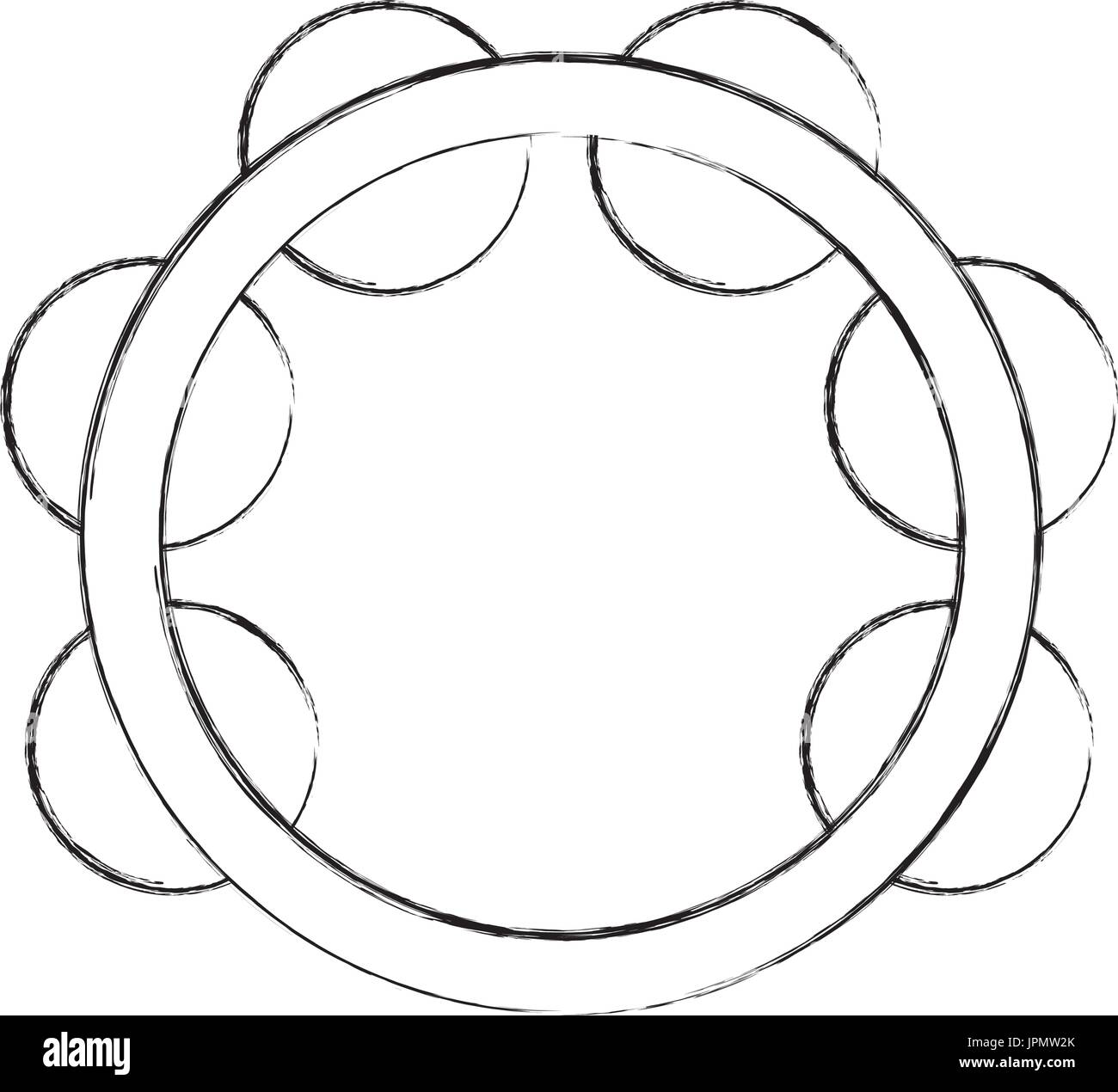 Tambourine drum icon outline Cut Out Stock Images & Pictures - Alamy
