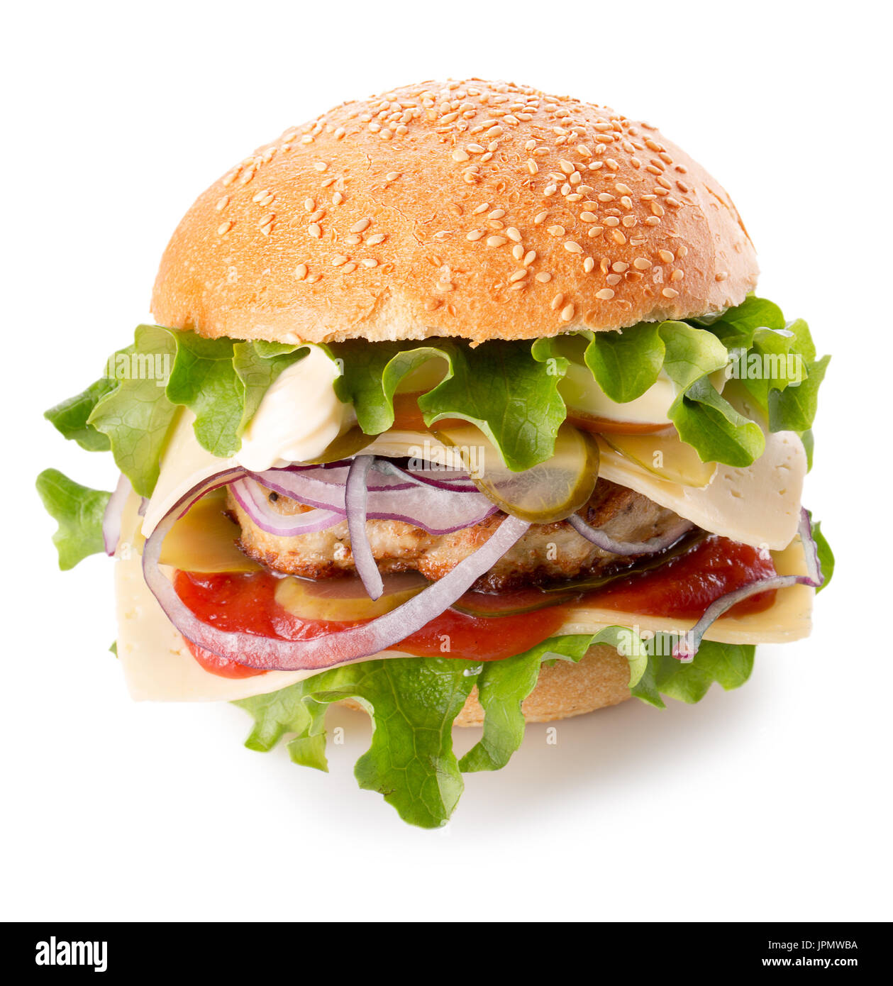 burger isolated on a white background Stock Photo - Alamy