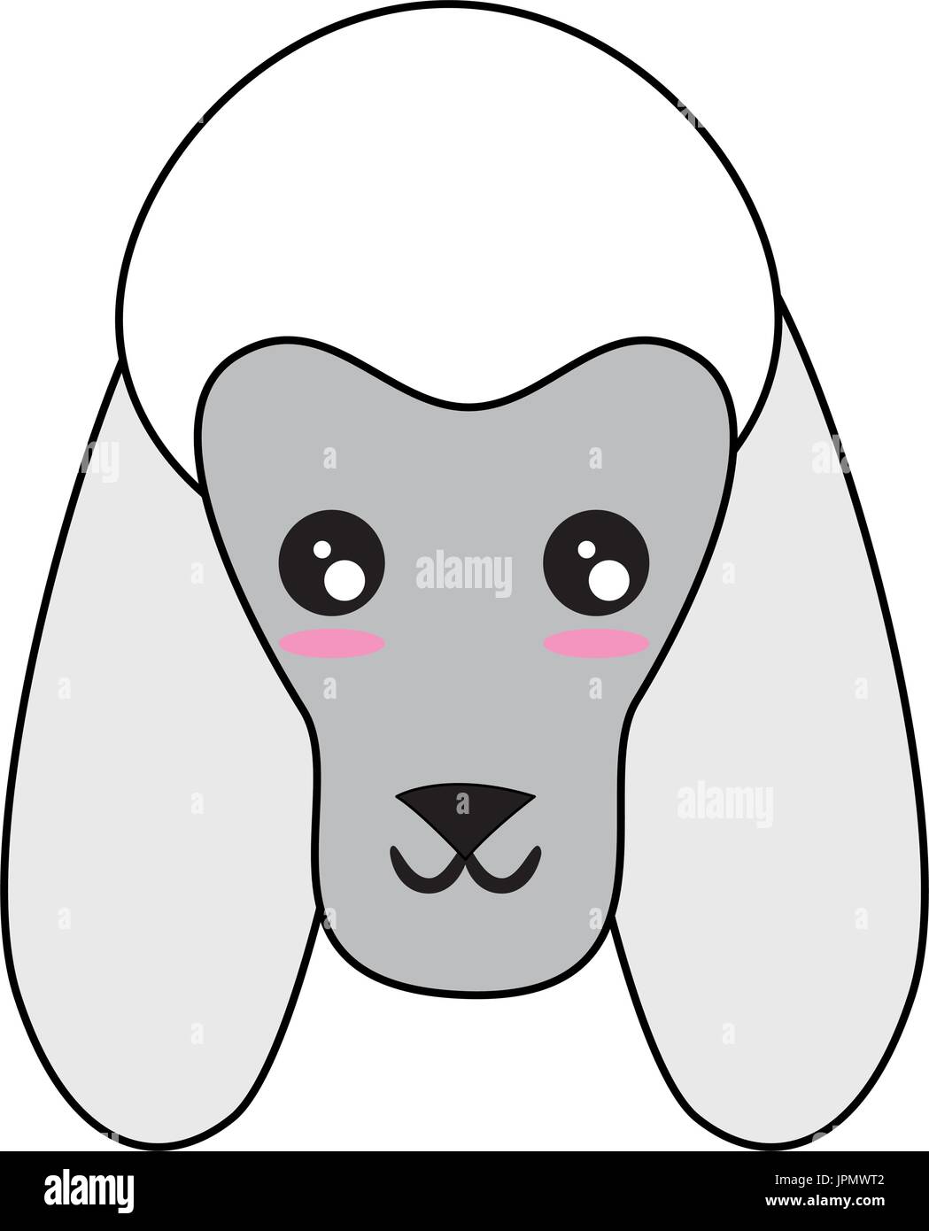 cartoon dog face icon over white background colorful design vector ...