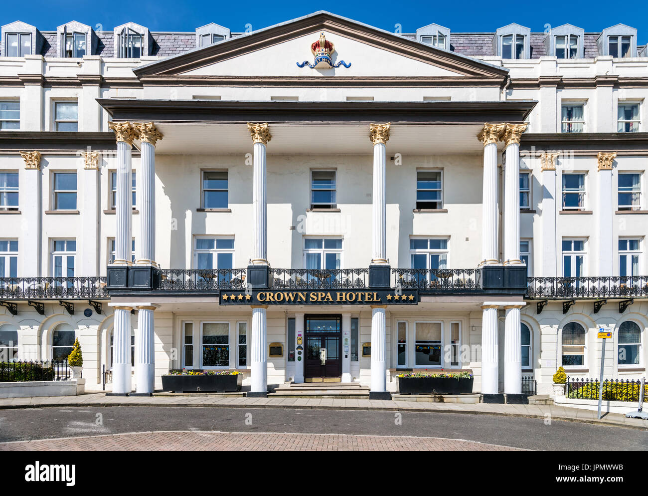 The Crown Spa Hotel on the Esplanade, Scarborough Stock Photo - Alamy