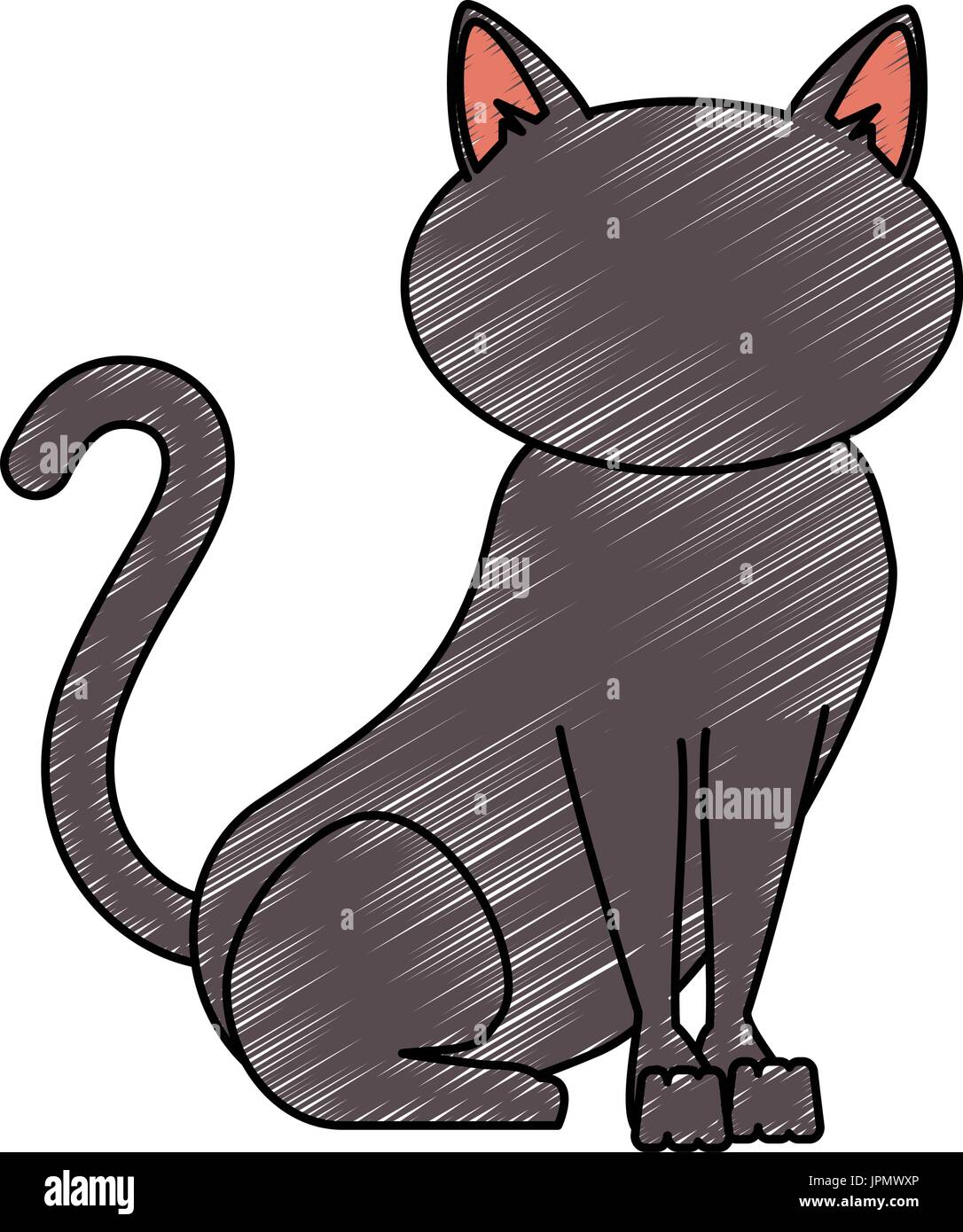 cartoon cat icon over white background colorful design vector ...