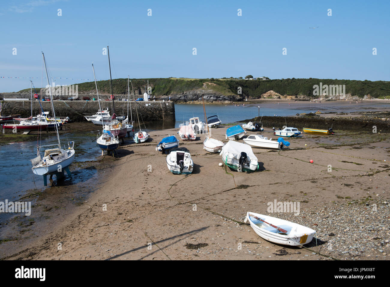 Boats in the harbour at Cemaes Bay, Anglesey Wales UK Stock Photo - Alamy