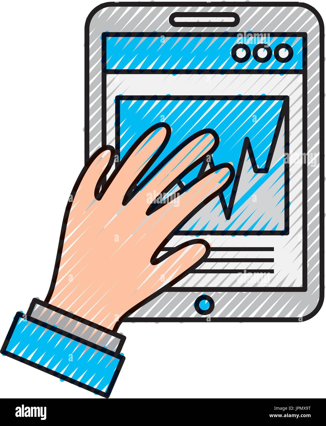 hand user with smartphone device isolated icon Stock Vector Image & Art ...