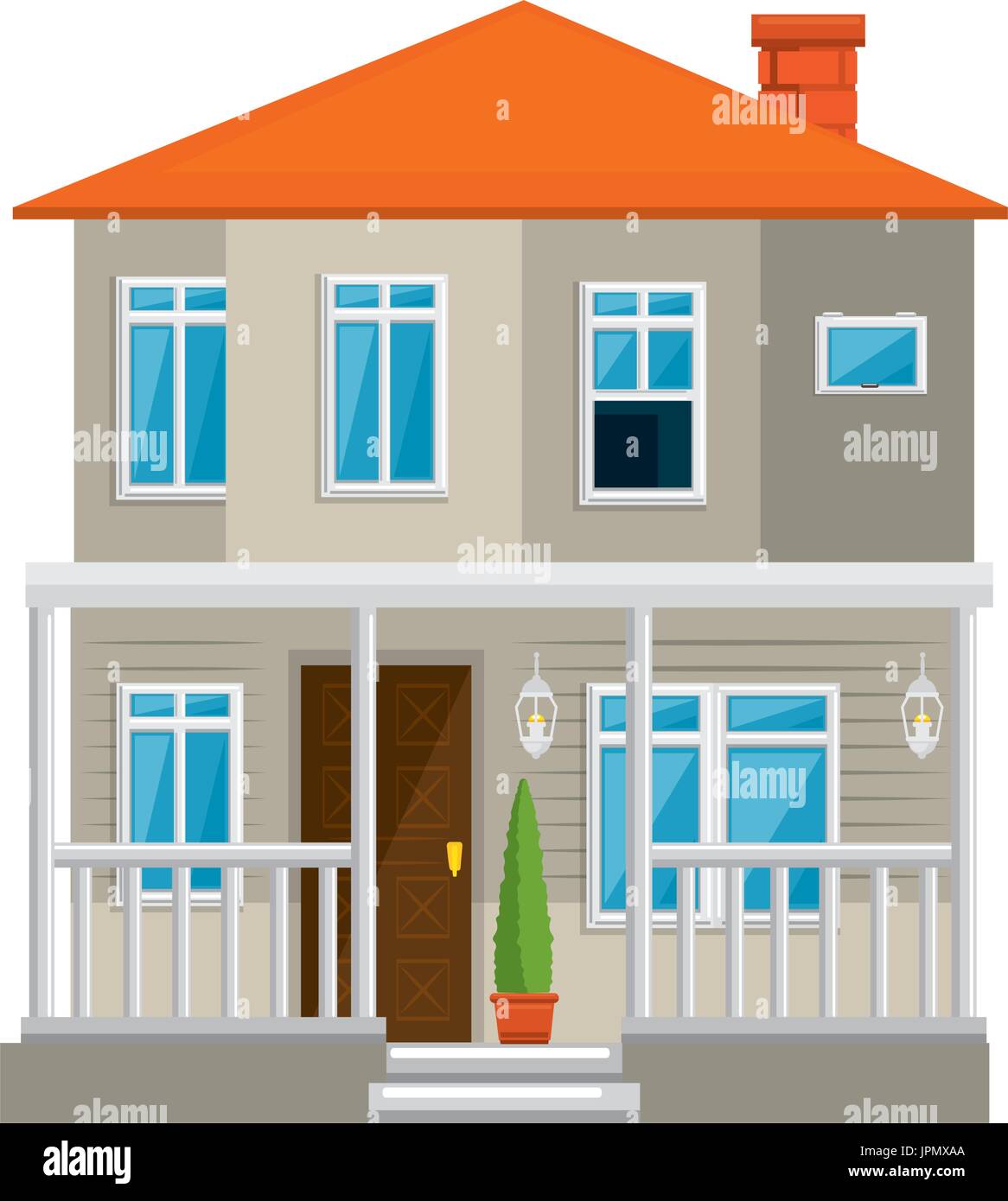 modern house icon over white background vector illustration Stock ...