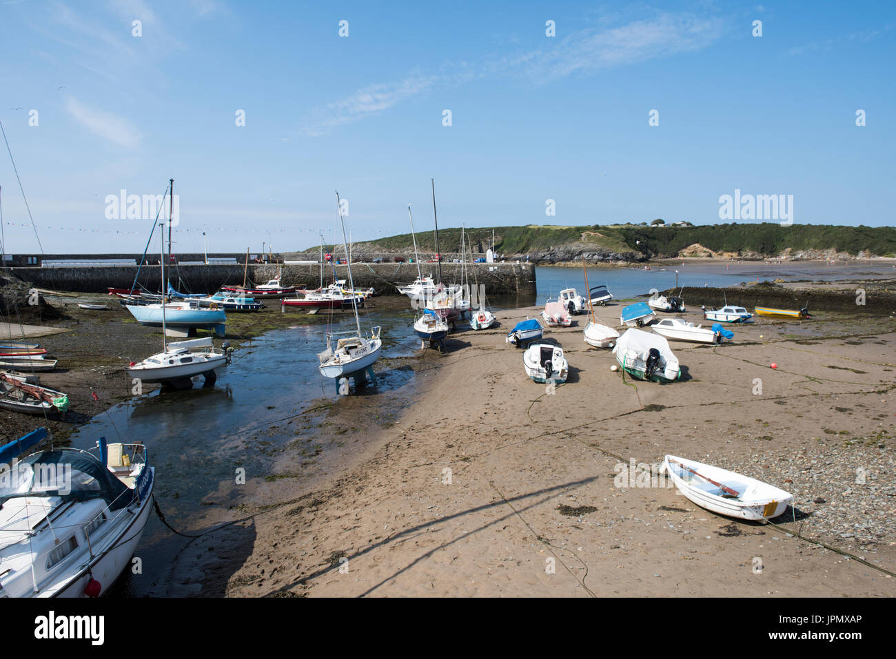 Boats in the harbour at Cemaes Bay, Anglesey Wales UK Stock Photo - Alamy