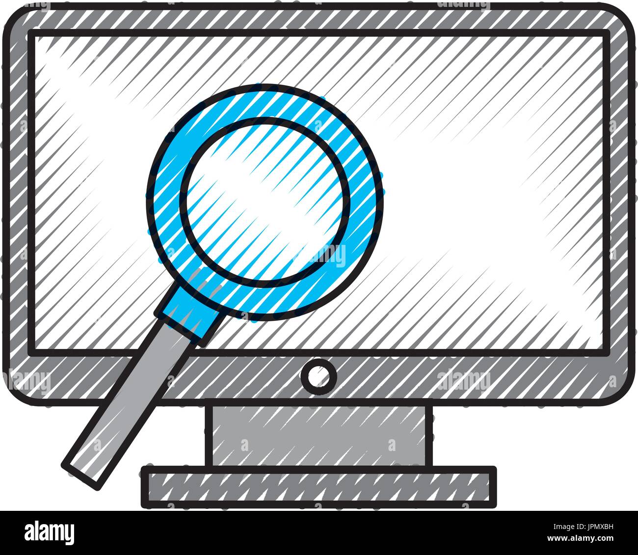 computer desktop with magnifying glass Stock Vector Image & Art - Alamy