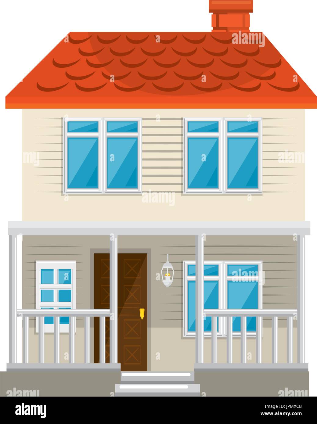 modern house icon over white background colorful design vector ...