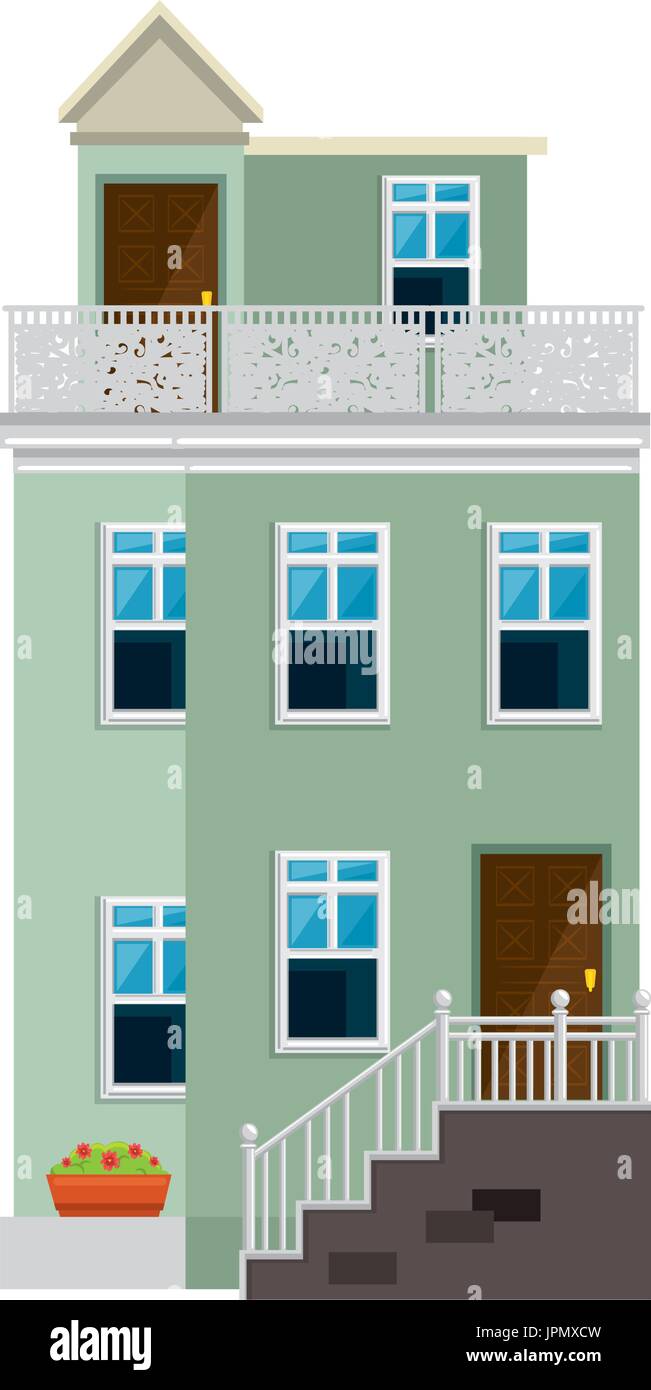 modern house icon over white background colorful design vector ...
