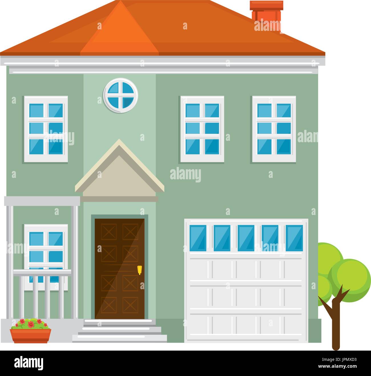 modern house icon over white background colorful design vector ...