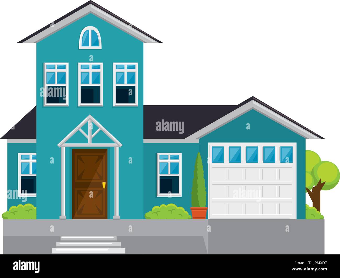 modern house icon over white background colorful design vector ...