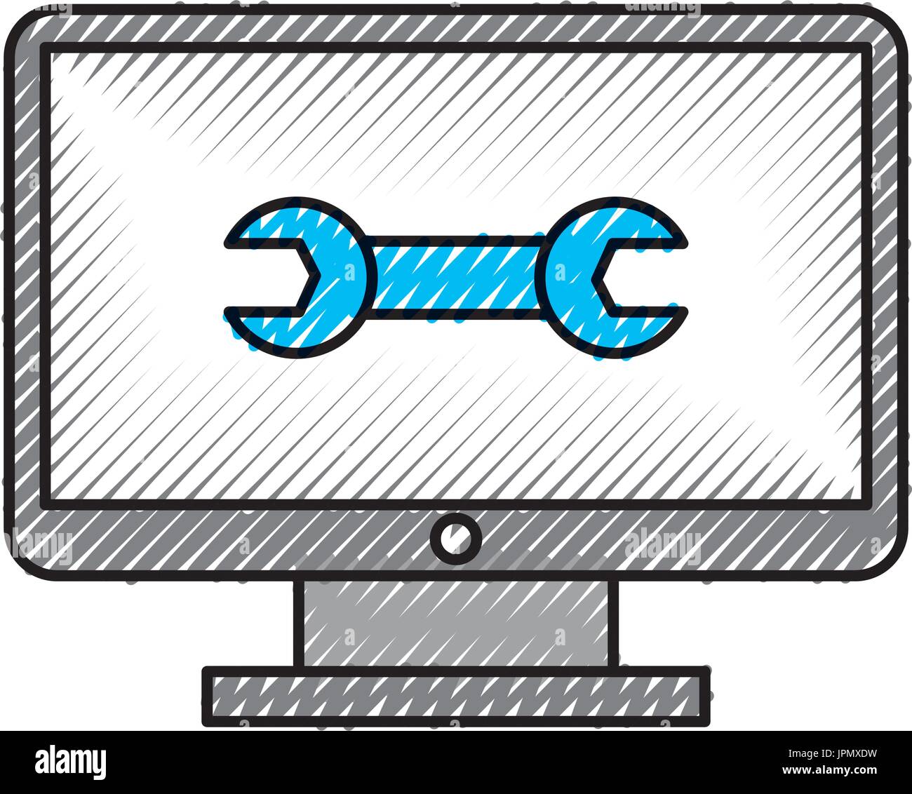 computer desktop with wrench Stock Vector Image & Art - Alamy