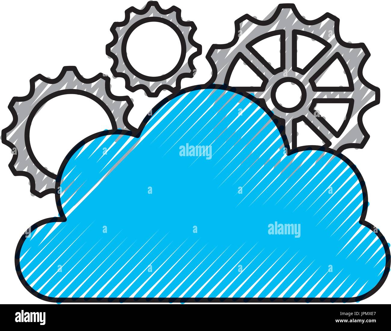 cloud computing with gears Stock Vector Image & Art - Alamy