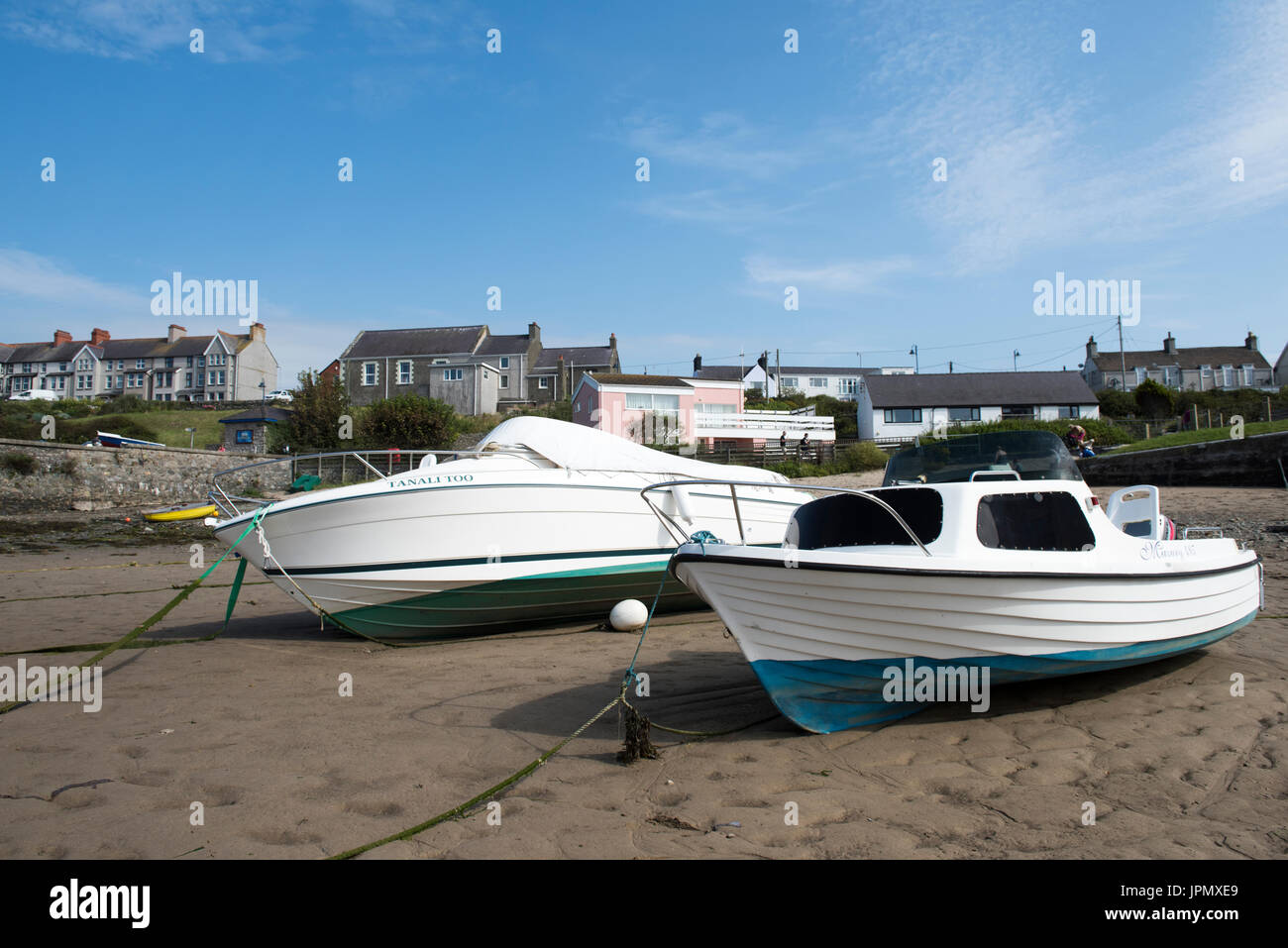 Boats in the harbour at Cemaes Bay, Anglesey Wales UK Stock Photo - Alamy