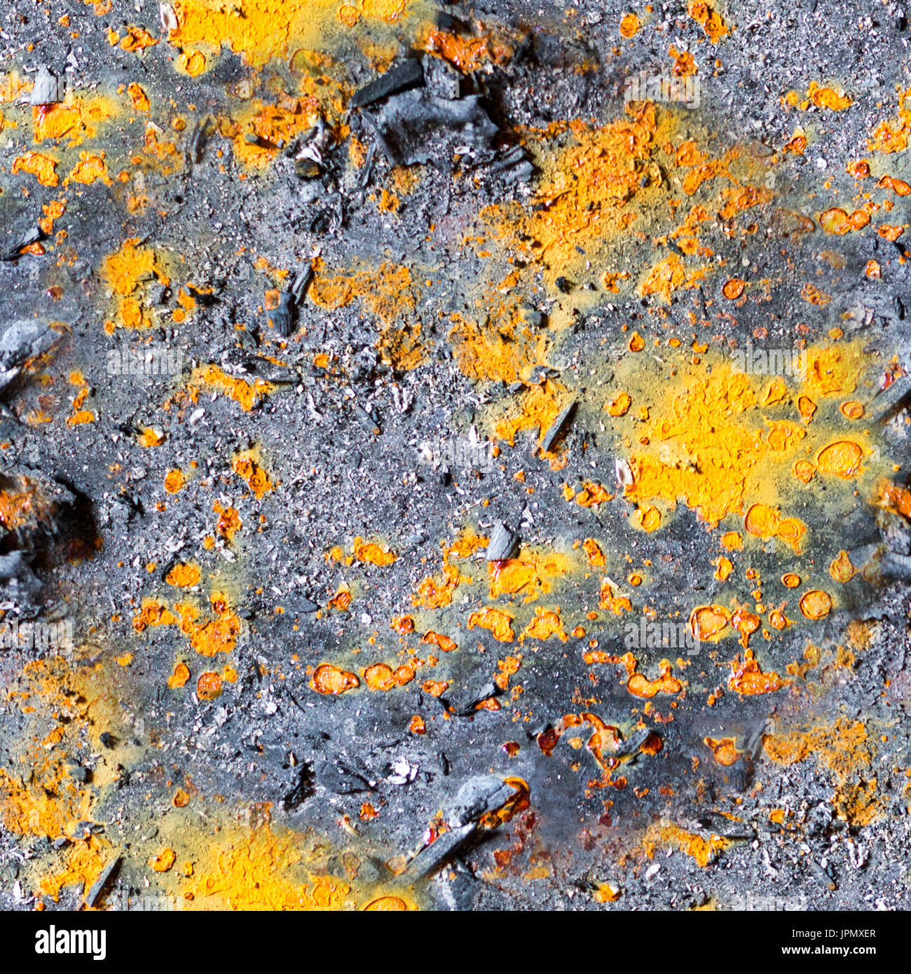 seamless metal background with spots of rust and pieces of charcoal ...
