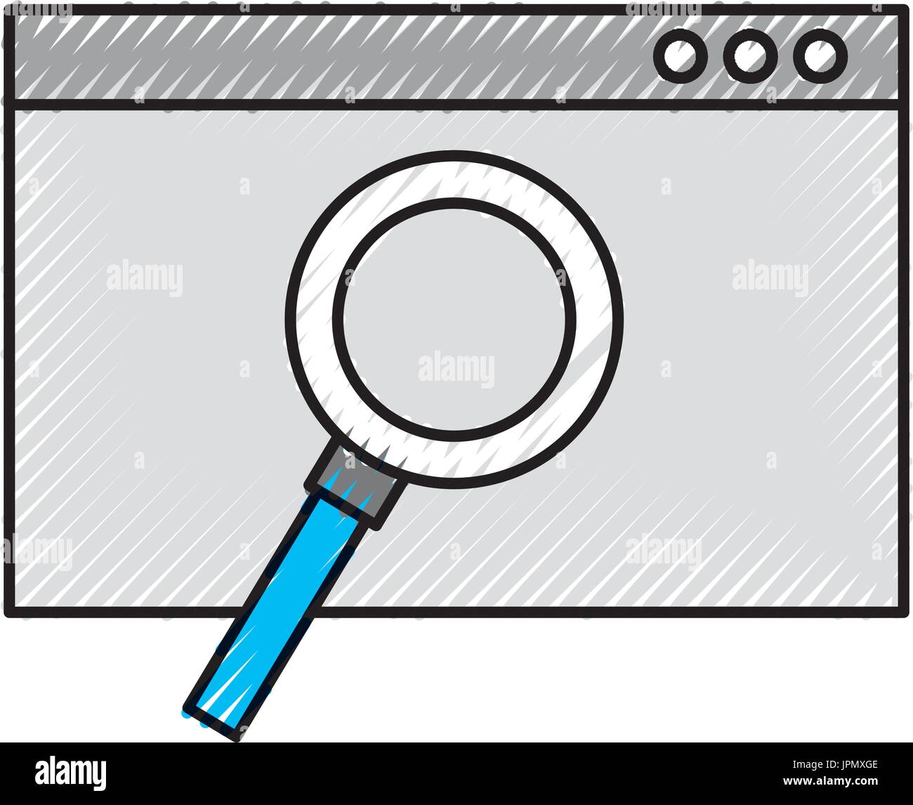 template computer with magnifying glass Stock Vector Image & Art - Alamy