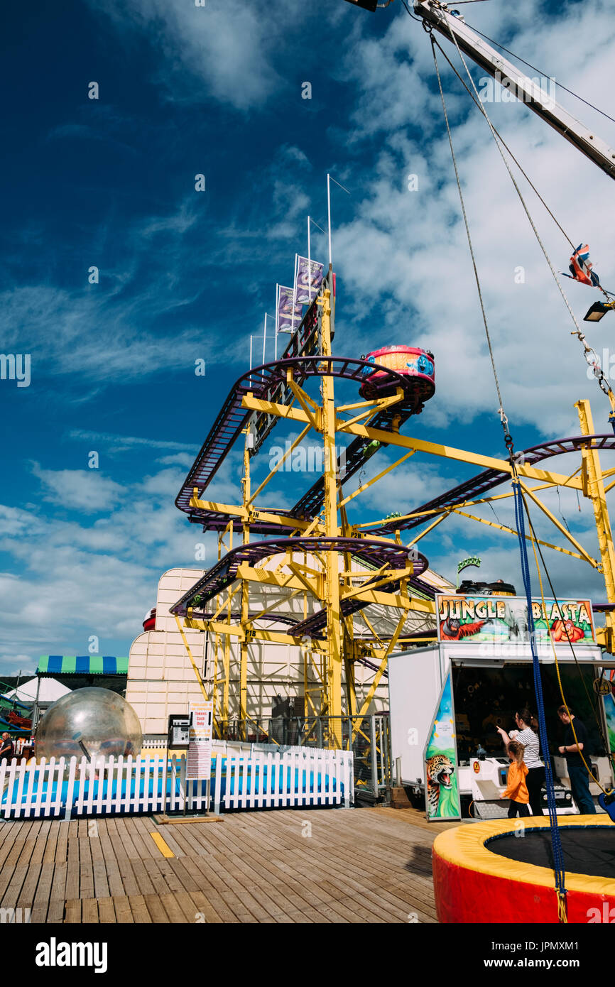 Funland in the old Tropicana at Weston Super Mare Stock Photo - Alamy