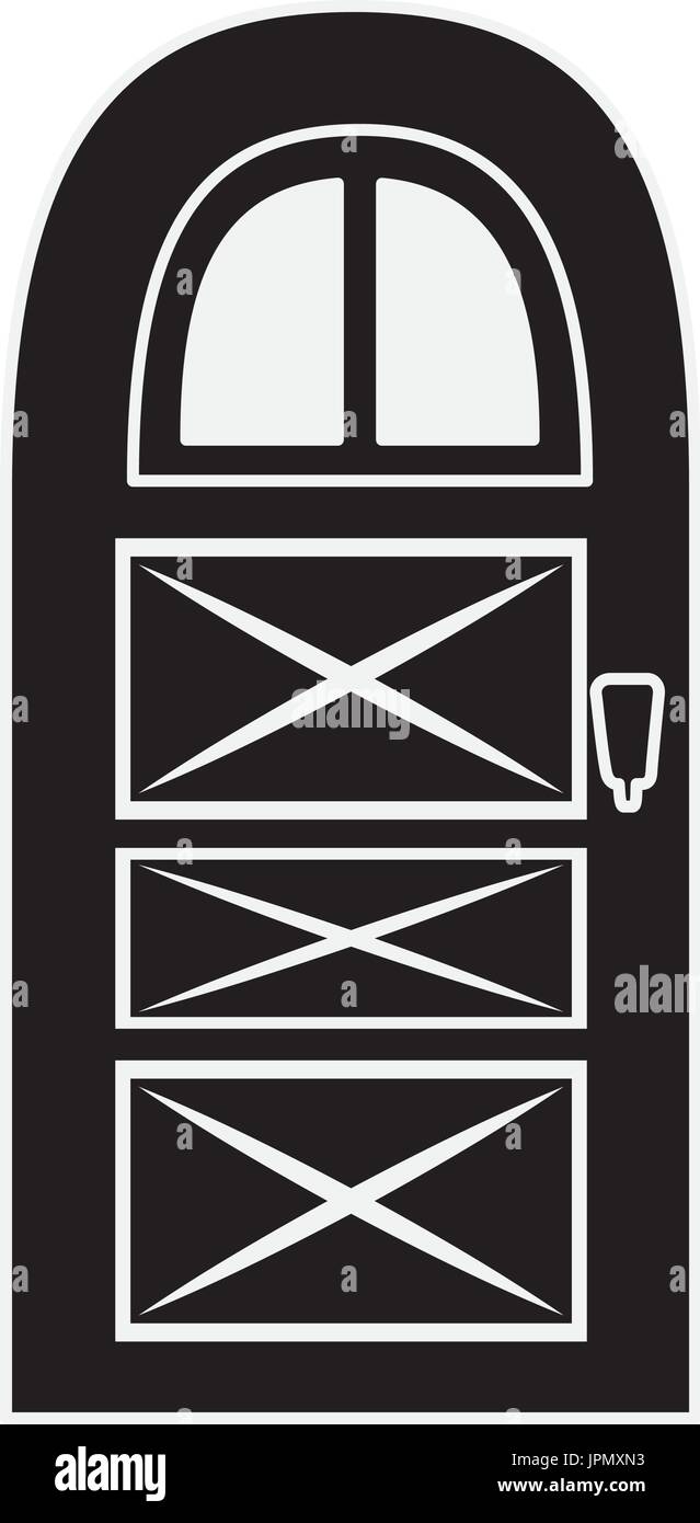 house door icon over white background vector illustration Stock Vector ...