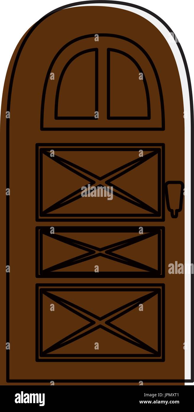 house door icon over white background vector illustration Stock Vector ...