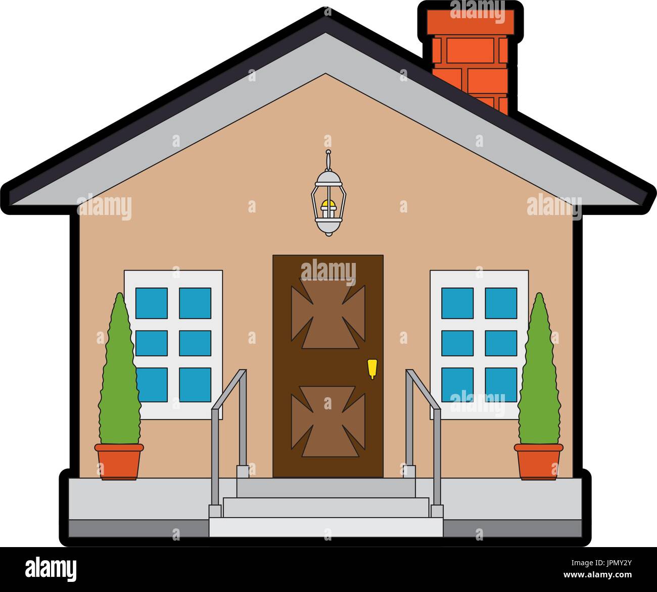 modern house icon over white background vector illustration Stock ...