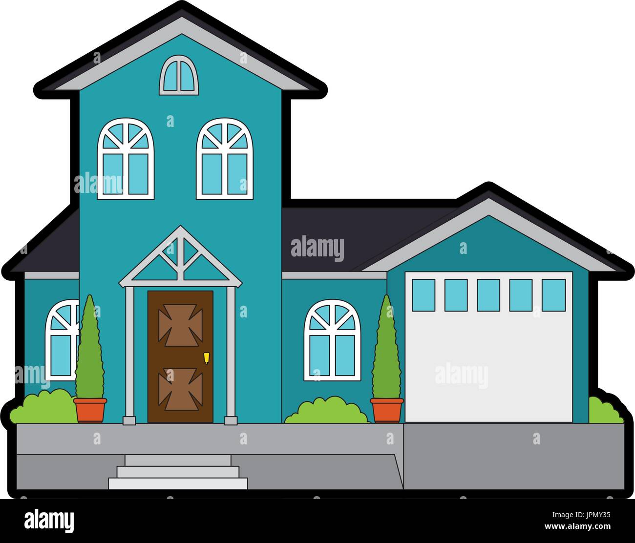 modern house icon over white background vector illustration Stock ...