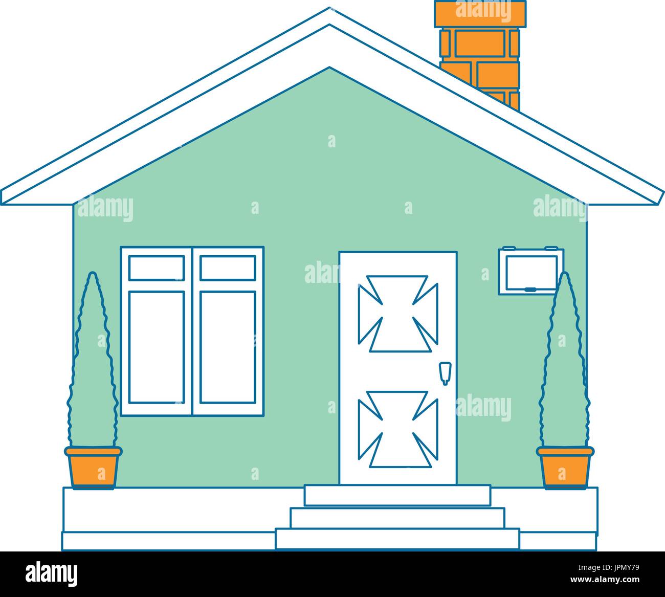 modern house icon over white background colorful design vector ...