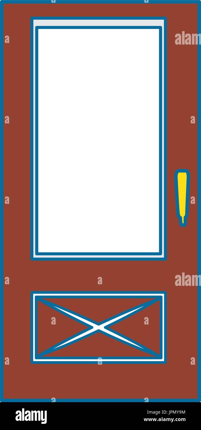 house door icon over white background vector illustration Stock Vector ...