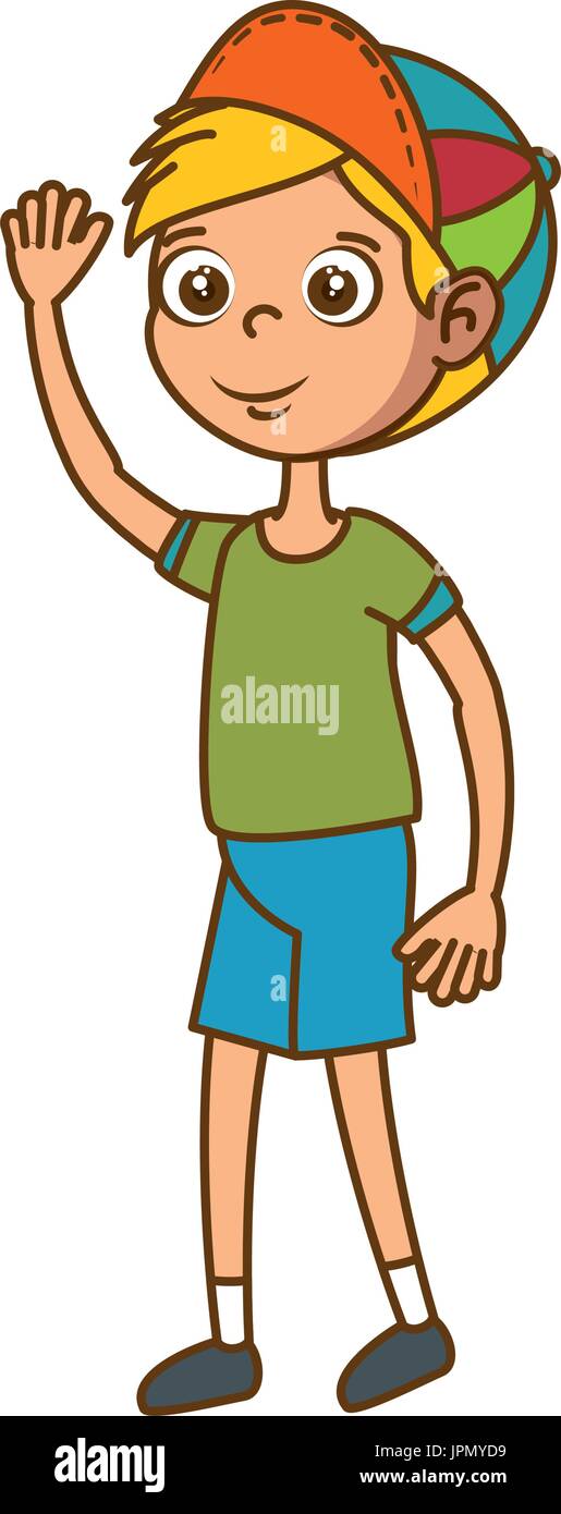 cartoon boy icon over white background colorful design vector ...