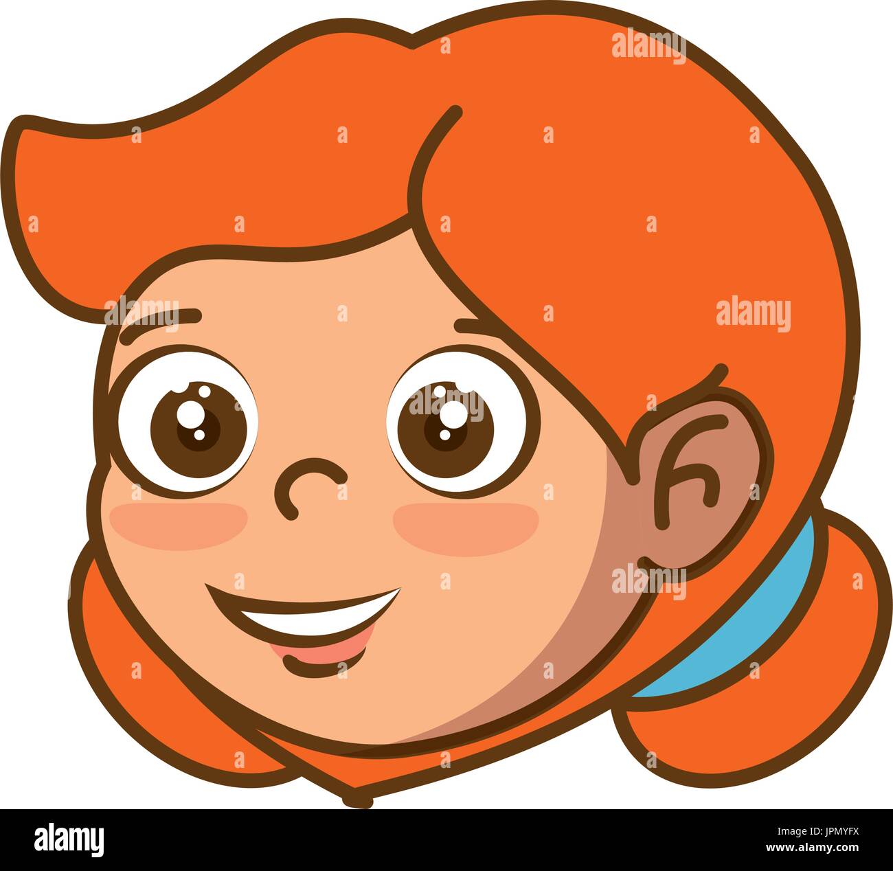 cartoon girl icon over white background colorful design vector ...