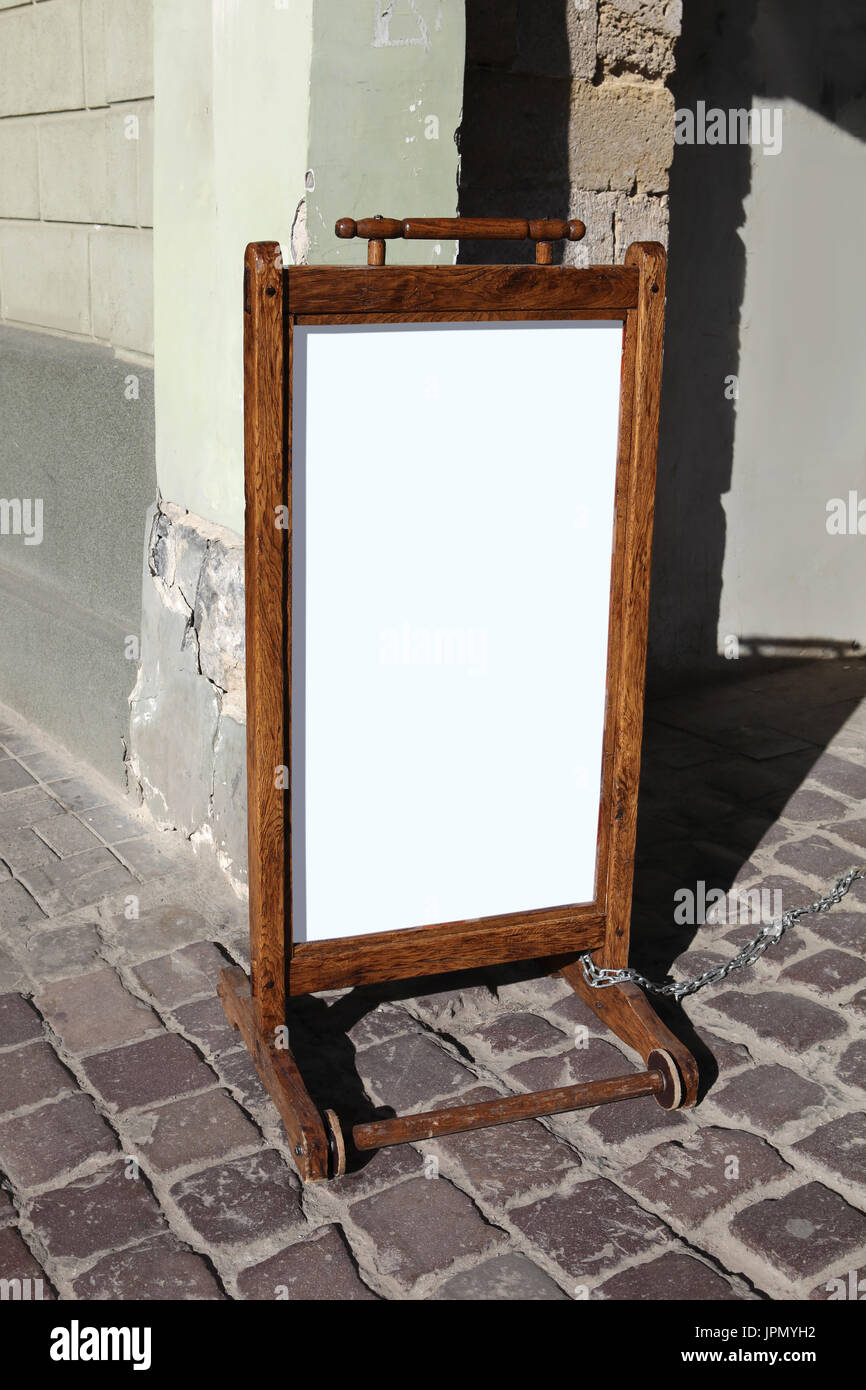 ancient white bill board for advertising on the street Stock Photo - Alamy
