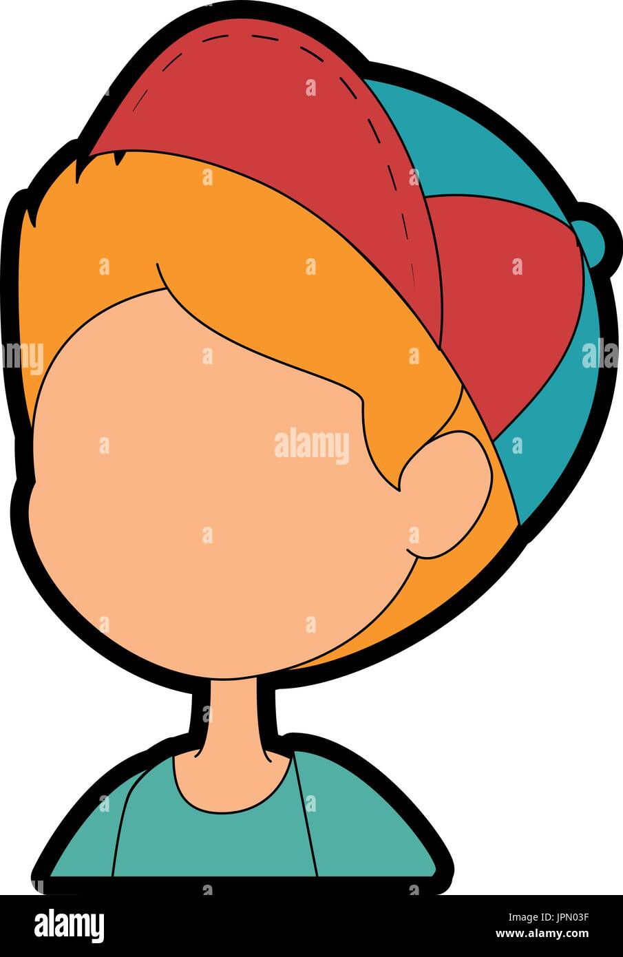 boy wearing a cap icon over white background colorful design vector ...