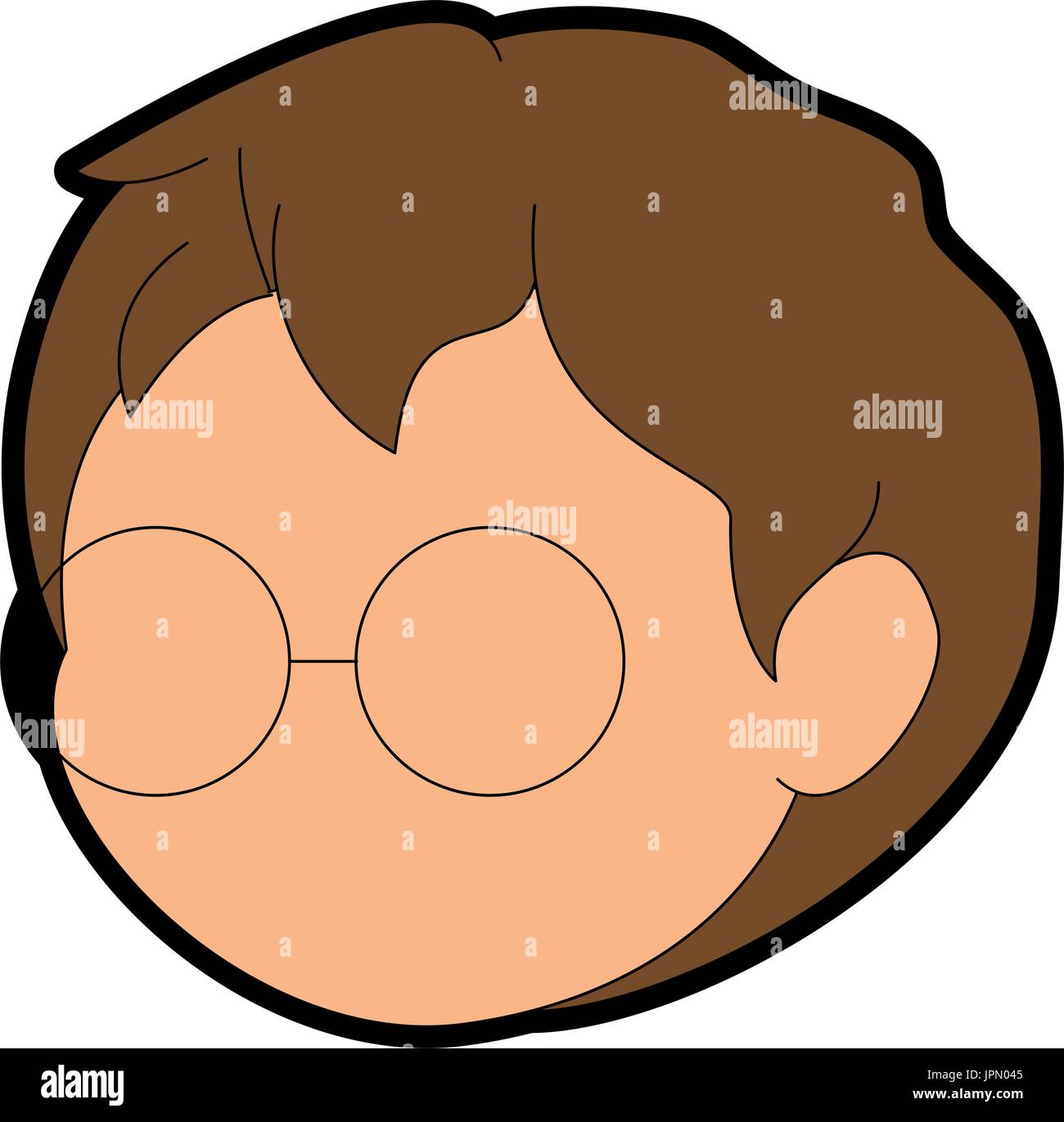 boy with glasses icon over white background colorful design vector ...