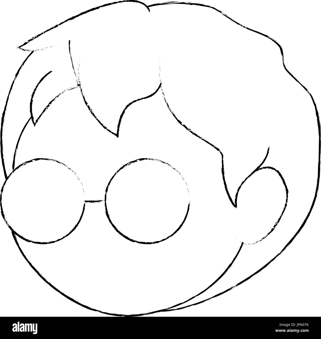 boy with glasses icon over white background vector illustration Stock ...