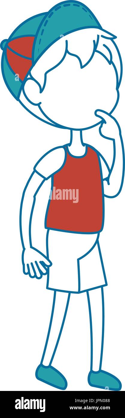 boy wearing a cap icon over white background colorful design vector ...