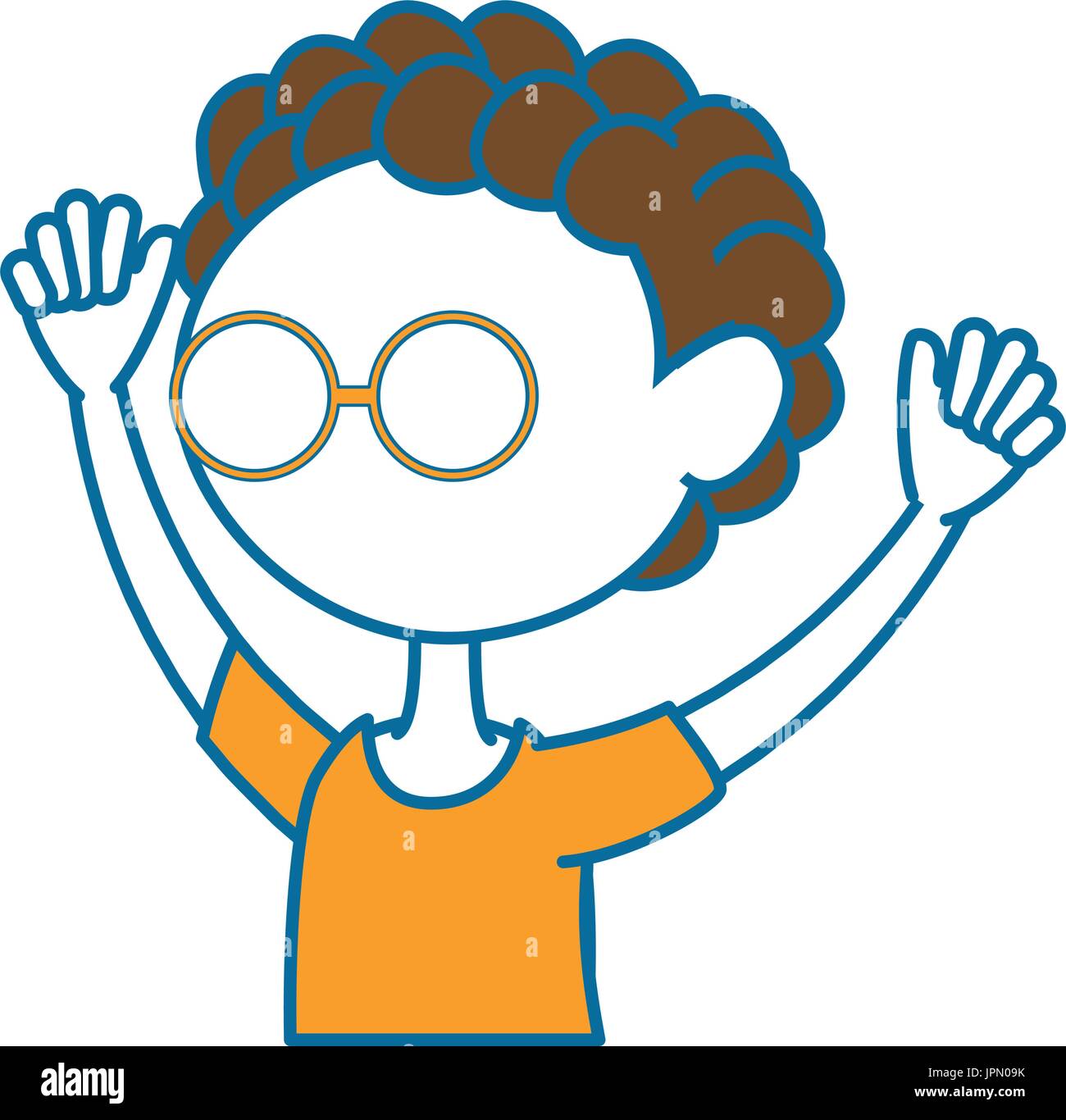 boy with glasses icon over white background colorful design vector ...