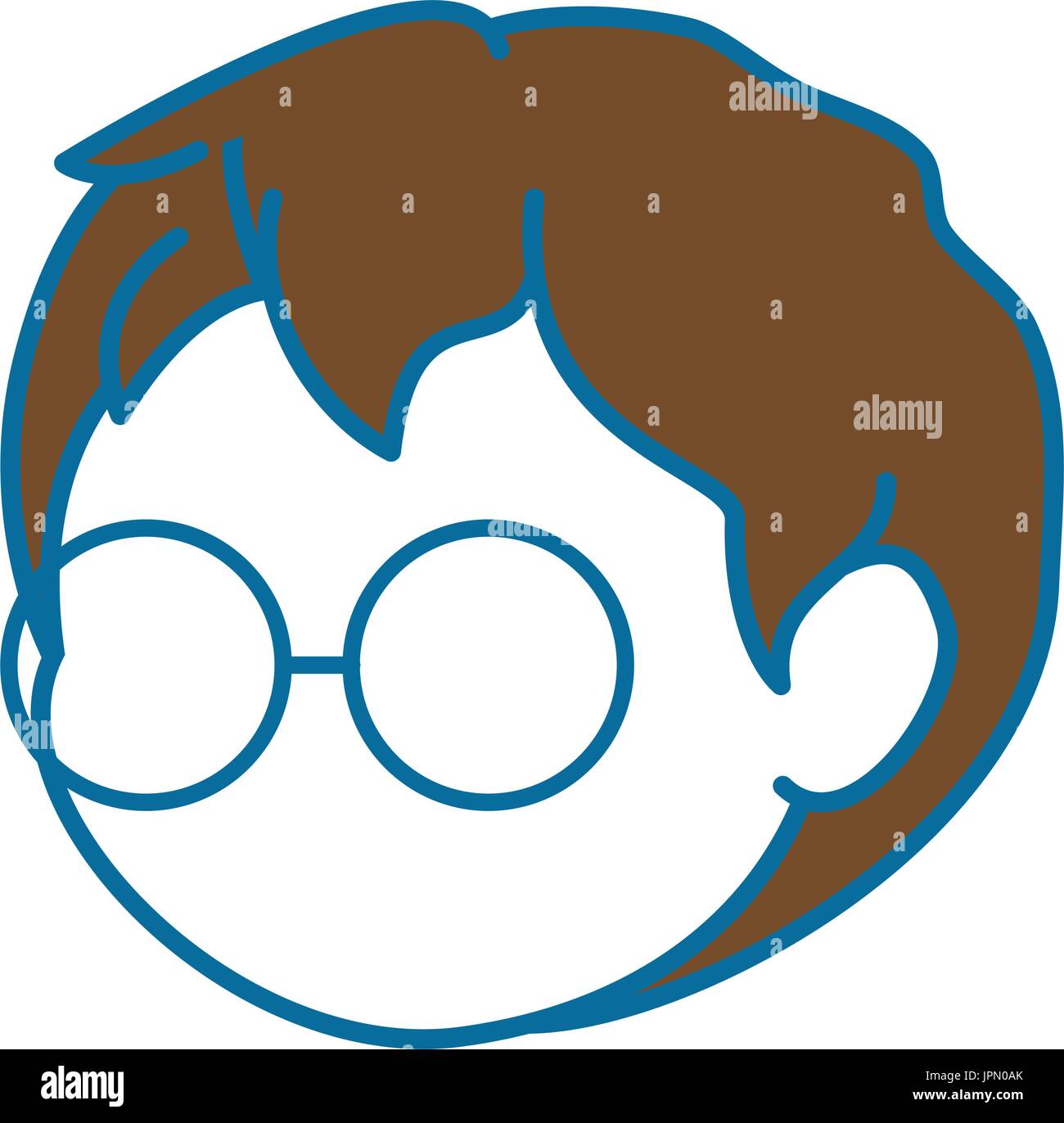 boy with glasses icon over white background colorful design vector ...