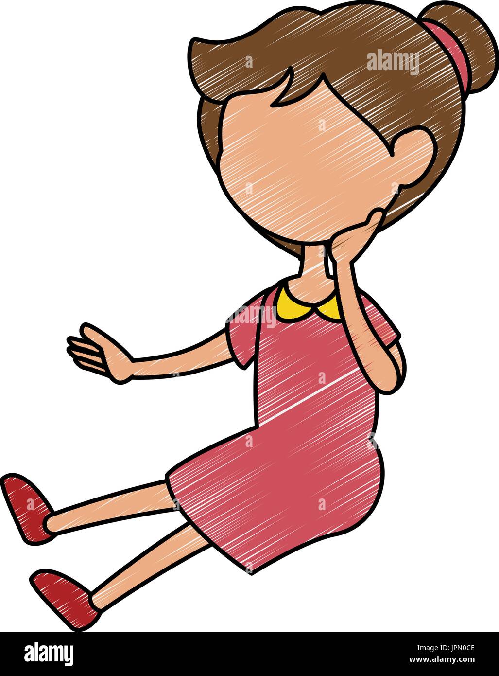 avatar girl icon over white background colorful design vector ...