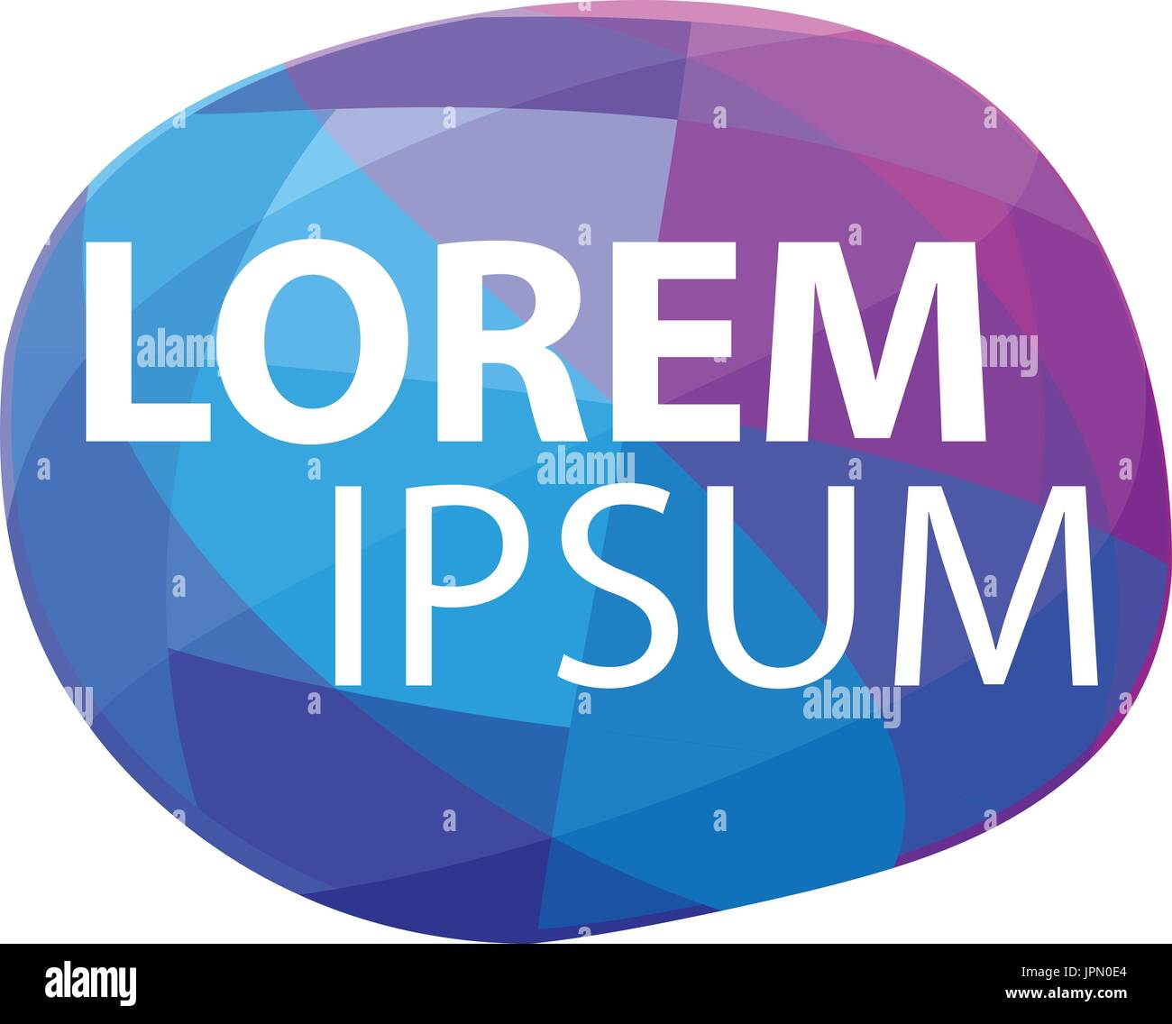 abstract polygonal oval shape, logo design, isolated on white ...