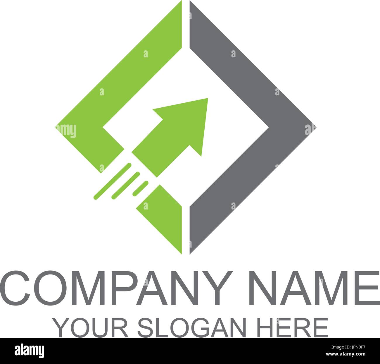 diamond shape with an up arrow and motion lines, logo design, isolated ...