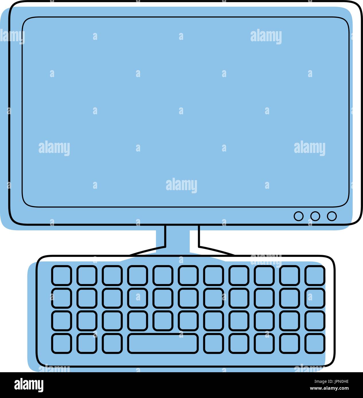 computer and keyboard icon over white background vector illustration ...