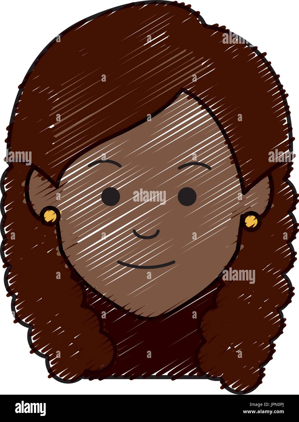 beautiful african head woman avatar character vector illustration ...