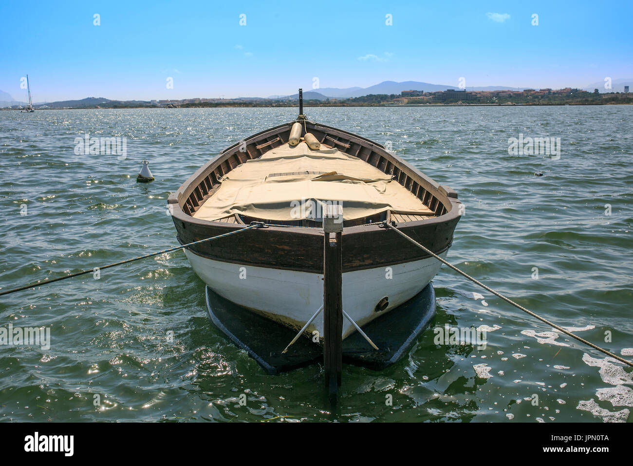 old wooden boat on the sea Stock Photo - Alamy