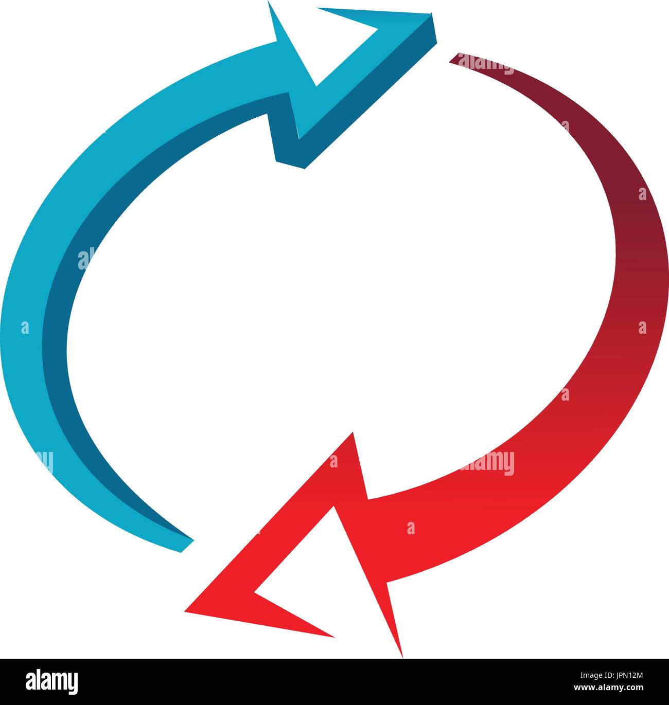 two curved arrows formed an oval shape, icon design, isolated on white background Stock Vector ...