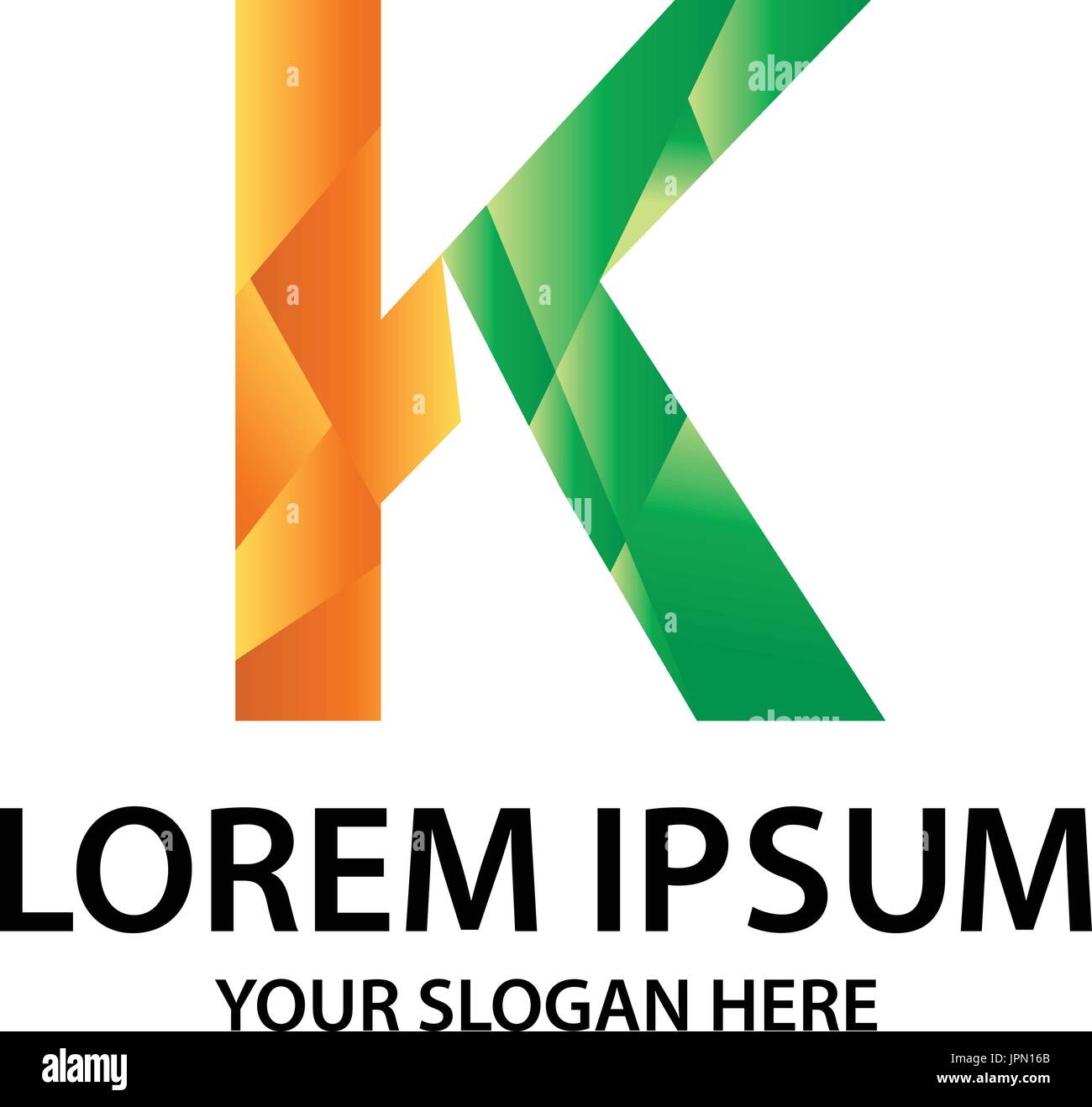 Letter K with polygonal style, logo design, isolated on white ...