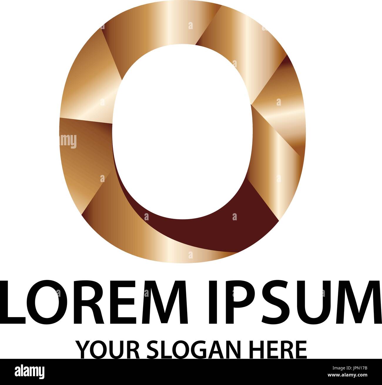 Letter O with polygonal style, logo design, isolated on white ...